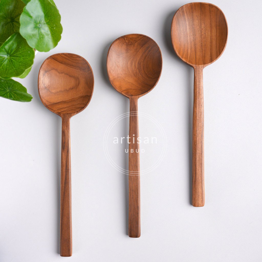 Samitra - Teak Wood Spoon / Teak Wood Cooking Spoon / Food Grade Teak ...