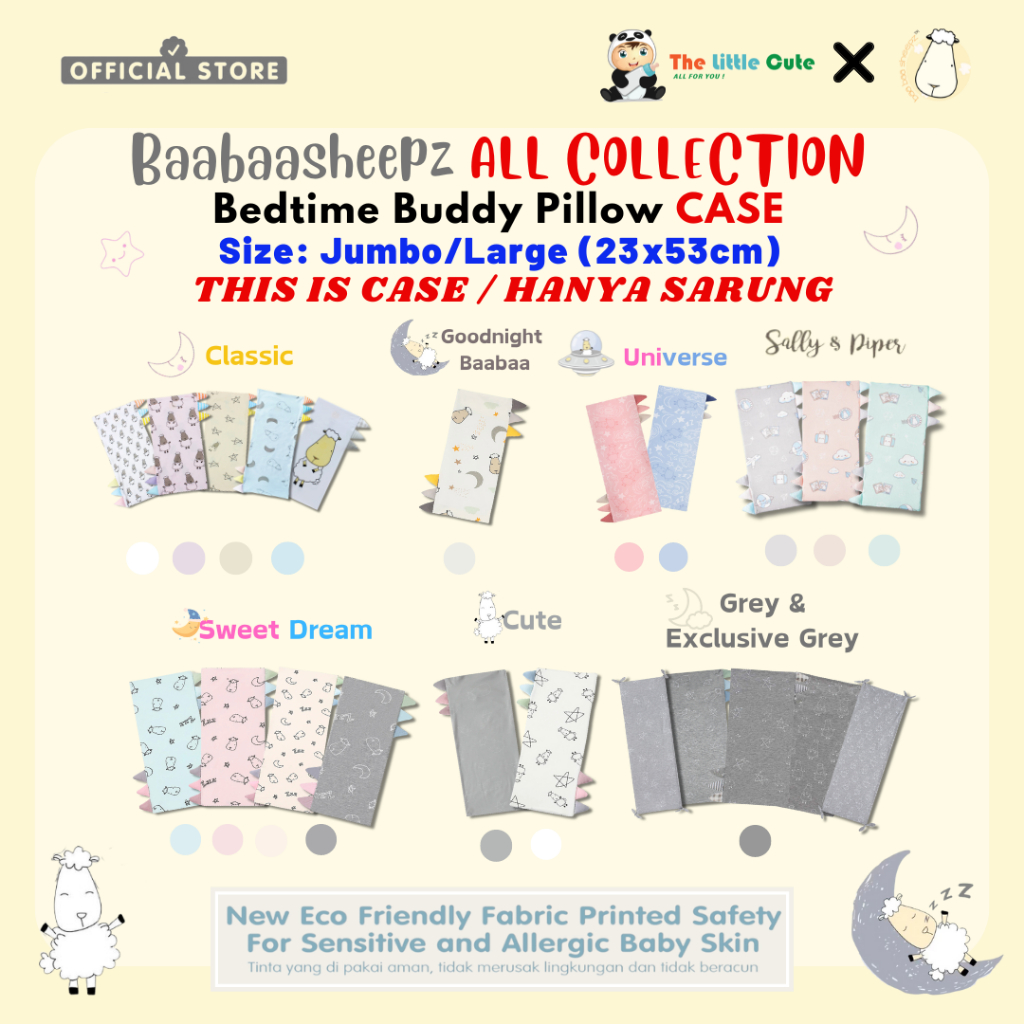 Baabaasheepz Bedtime Buddy Pillow Case Large Jumbo Size Saung Bedtime ...