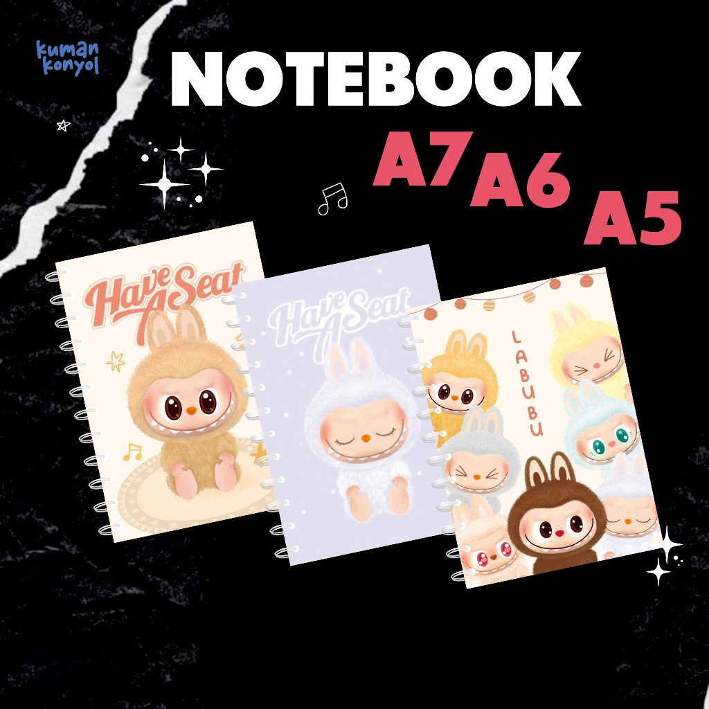 Labubu NOTE BOOK A5 A6 A7 LABUBU MONSTER MACARON BOOK VIRAL | Shopee ...