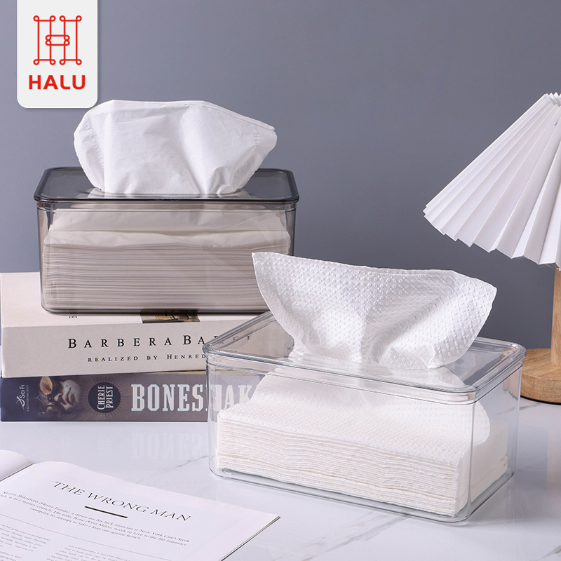 HALU Minimalist Transparent Tissue Box Tissue Container Modern ...
