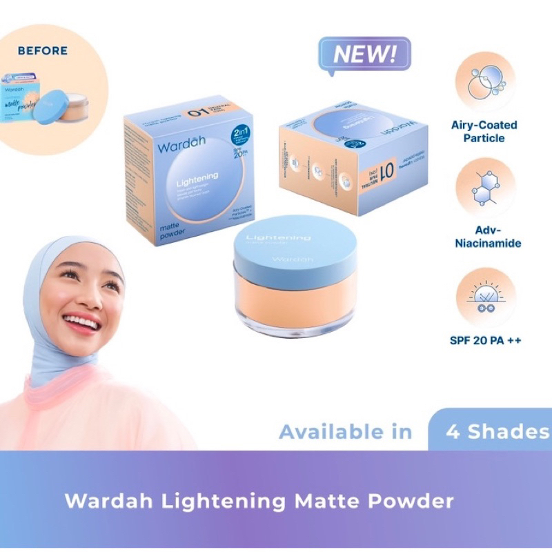 Wardah LIGHTENING MATTE POWDER SPF 20 PA++ (NEW PACKAGING) | Shopee ...