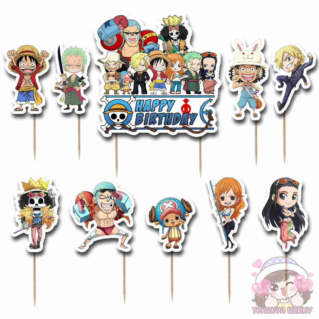 One PIECE CHIBI ANIME CUTE Birthday Cake Decoration Cake Topper ...