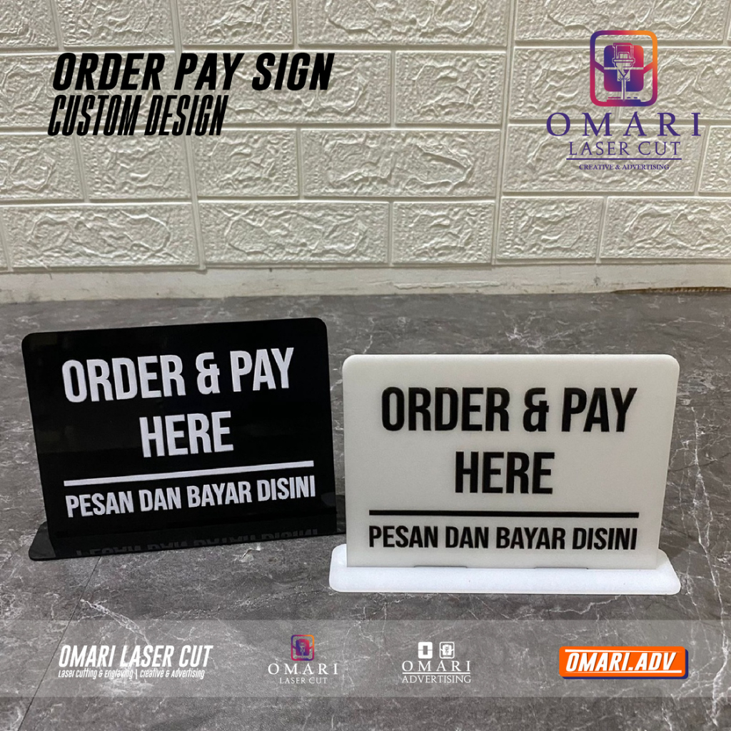 OMARI Signage Standing - Cashier - Cashier Desk Sign | Shopee Singapore