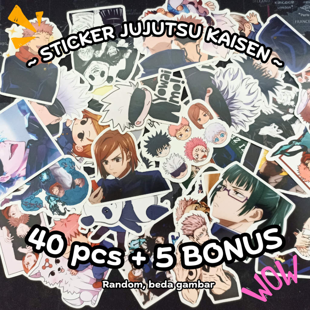 Jujutsu Kaisen Anime Stickers 40pcs + 5pcs Gojo Satoru, Itadori Yuuji ...