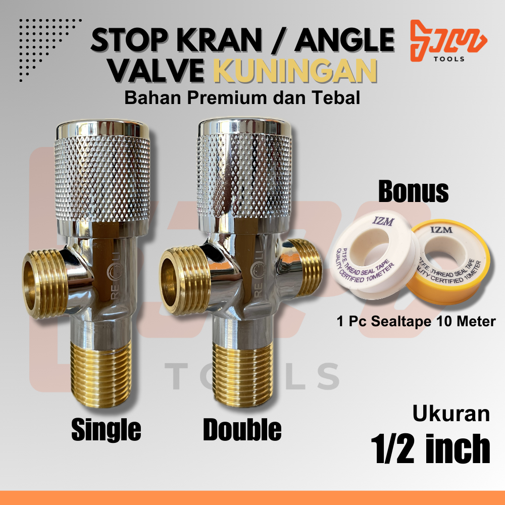Stop Kran / Angle Valve Brass Single and Double 1/2" PREMIUM QUALITY ...
