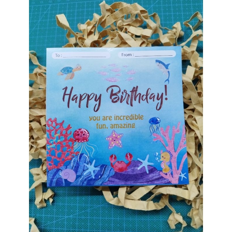 12 pcs ocean theme happy birthday stickers measuring 10x10cm | Shopee ...