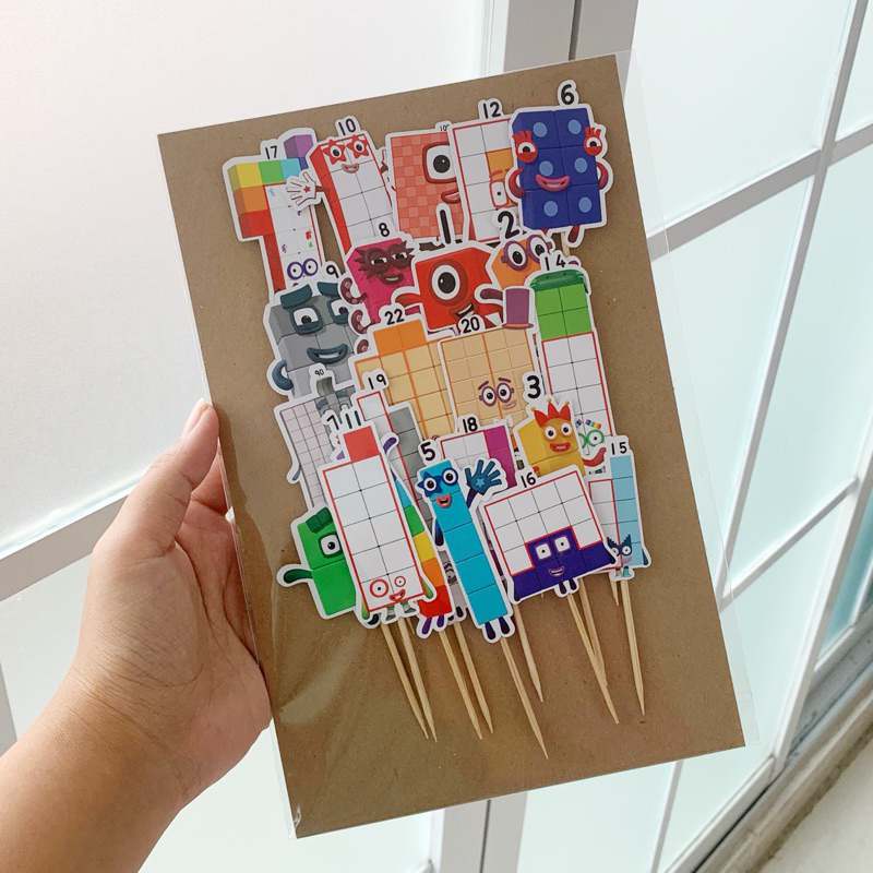 Cup Cake Topper Character Numberblocks Cupcake Picks Birthday Cake ...