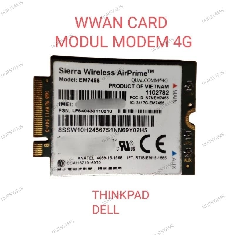 LENOVO EM745 Wwan Card Modem Module Dell Latitude ThinkpadLenovo | Shopee Singapore