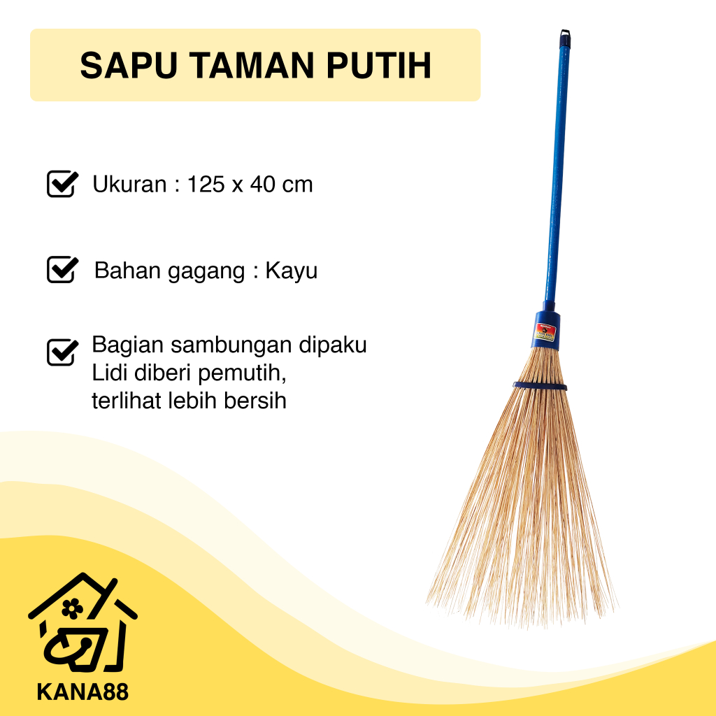 KAYU Semar Blue Long Stick Broom Garden Broom With Wooden Handle ...