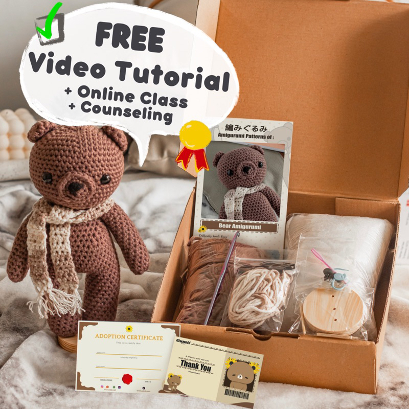 [EMULA] DIY Crochet Bear Amigurumi Kit / Do It Yourself Crochet Bear ...
