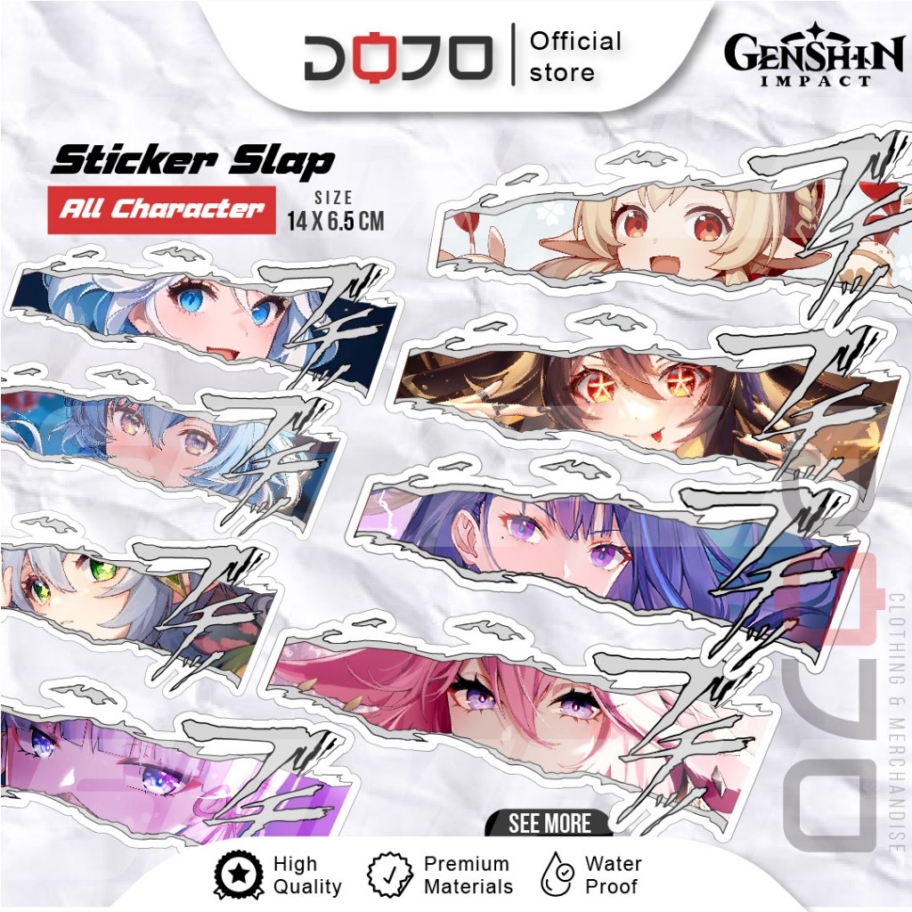 Genshin Impact Warning anime VINYL Sticker motorbike car notebook ...