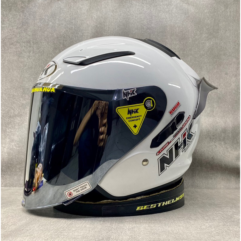 Nhk R1 Double Visor White || Half Face Helmet | Shopee Singapore
