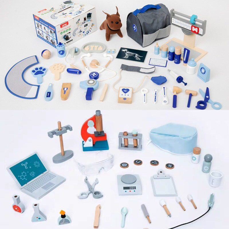 Umu wooden pretend plays Toy Role Of Veterinarian scientist doctor ...