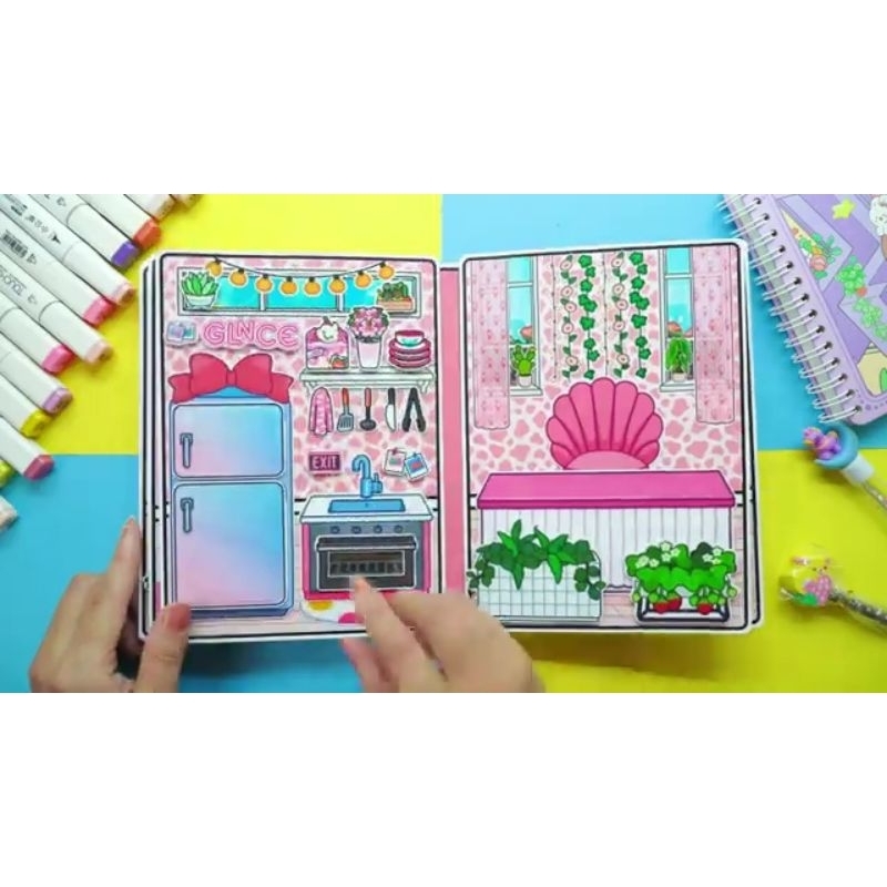 Toca Boca Educational Toy Paper book Paper Doll Toca Pink And White ...