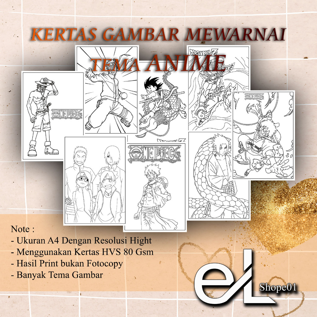 ANIME Theme Coloring Drawing Paper | Shopee Singapore
