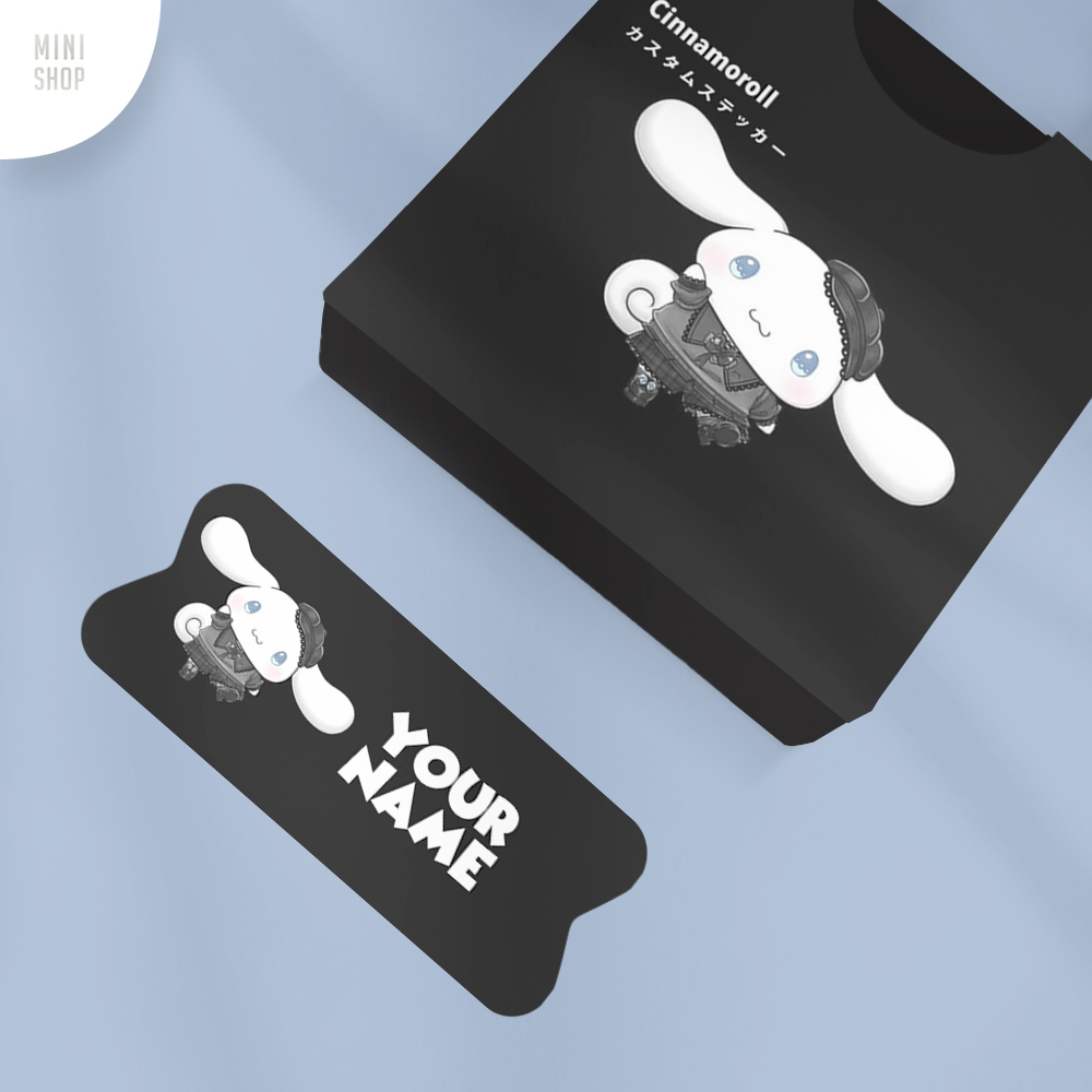Sanrio Black Cinnamoroll Custom Waterproof Name Sticker | Shopee Singapore