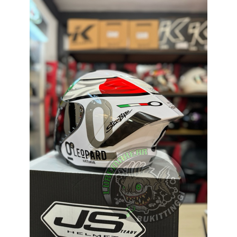 Helmet JS ARMOR LEOPARD ITALY WHITE | Shopee Singapore