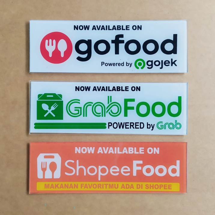 Stickers | Acrylic Gofood,Grabfood,Shopeefood (Serves Custom, free ...