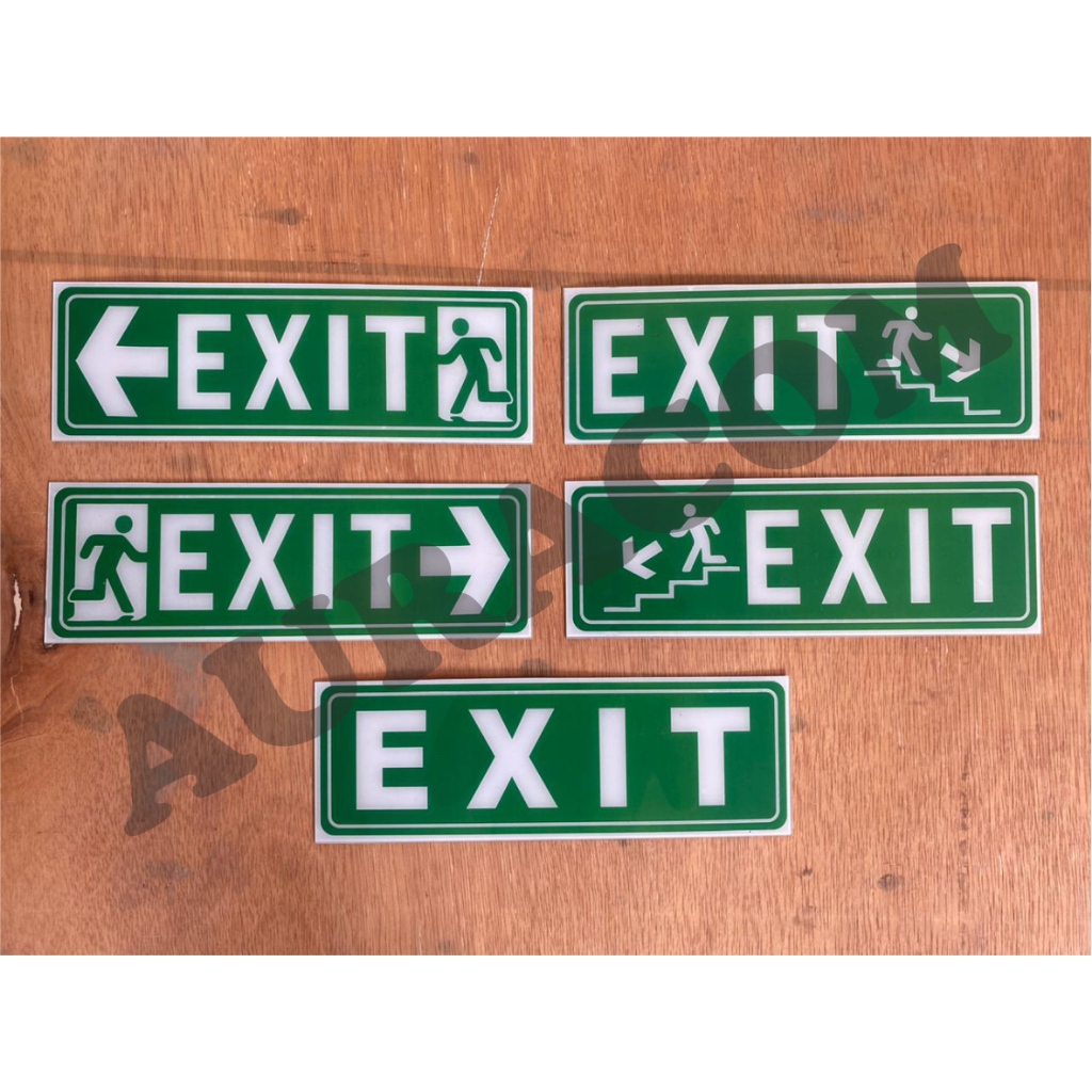 Acrylic, EXIT Sign Sticker 10 x 30 cm | Shopee Singapore