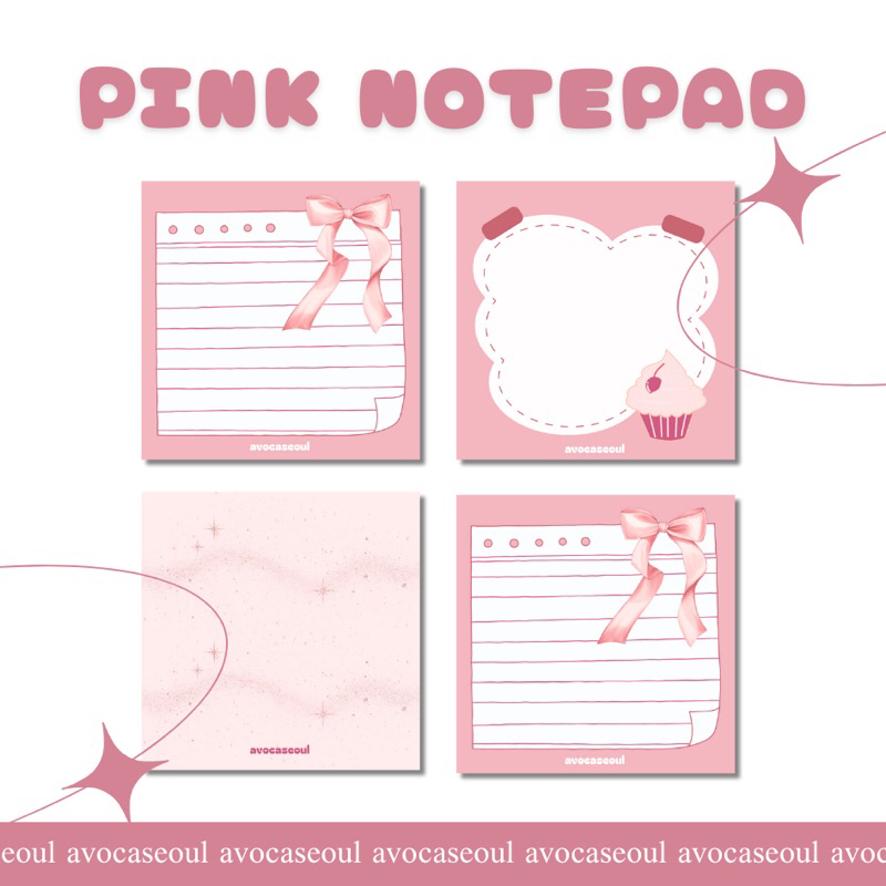 Pink notepad memo ins korea aesthetic Cute For Notes, to do list ...