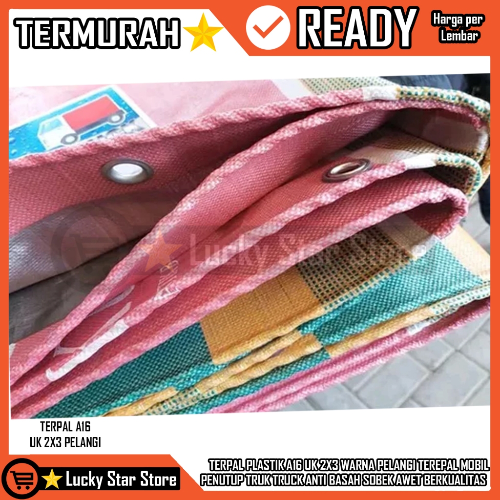 MATAHARI TENDA PLASTIC TARPAULIN A16 UK 2X3 RAINBOW COLOR TEREPUL CAR ...