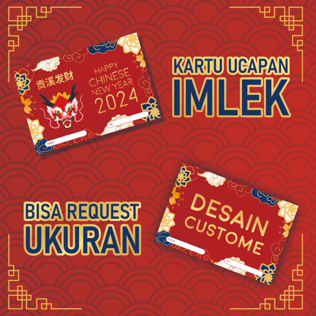 Chinese New Year Greeting Card CNY Chinese New Year Greeting Gift Card ...