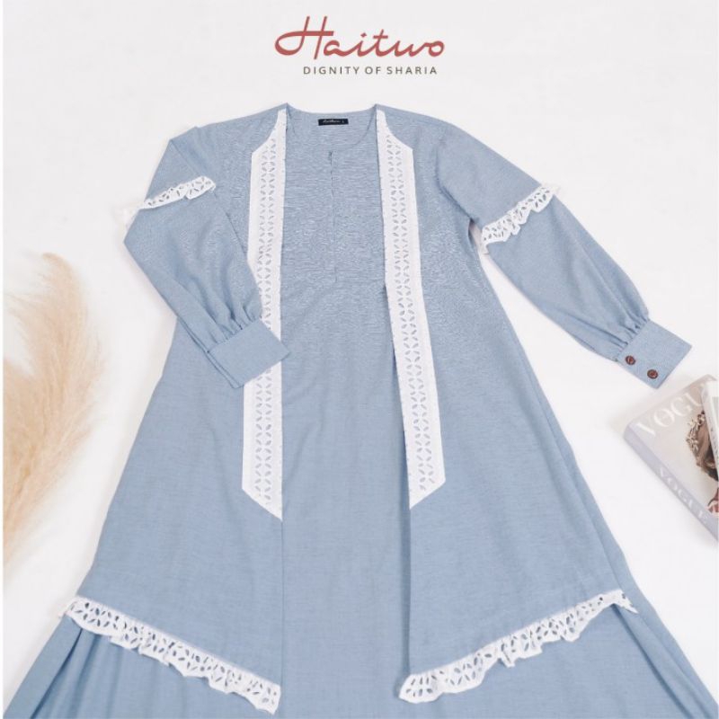 Haitwo Emerald Luxury Women's Gamis 020 Eid Clothing 2024 | Shopee ...