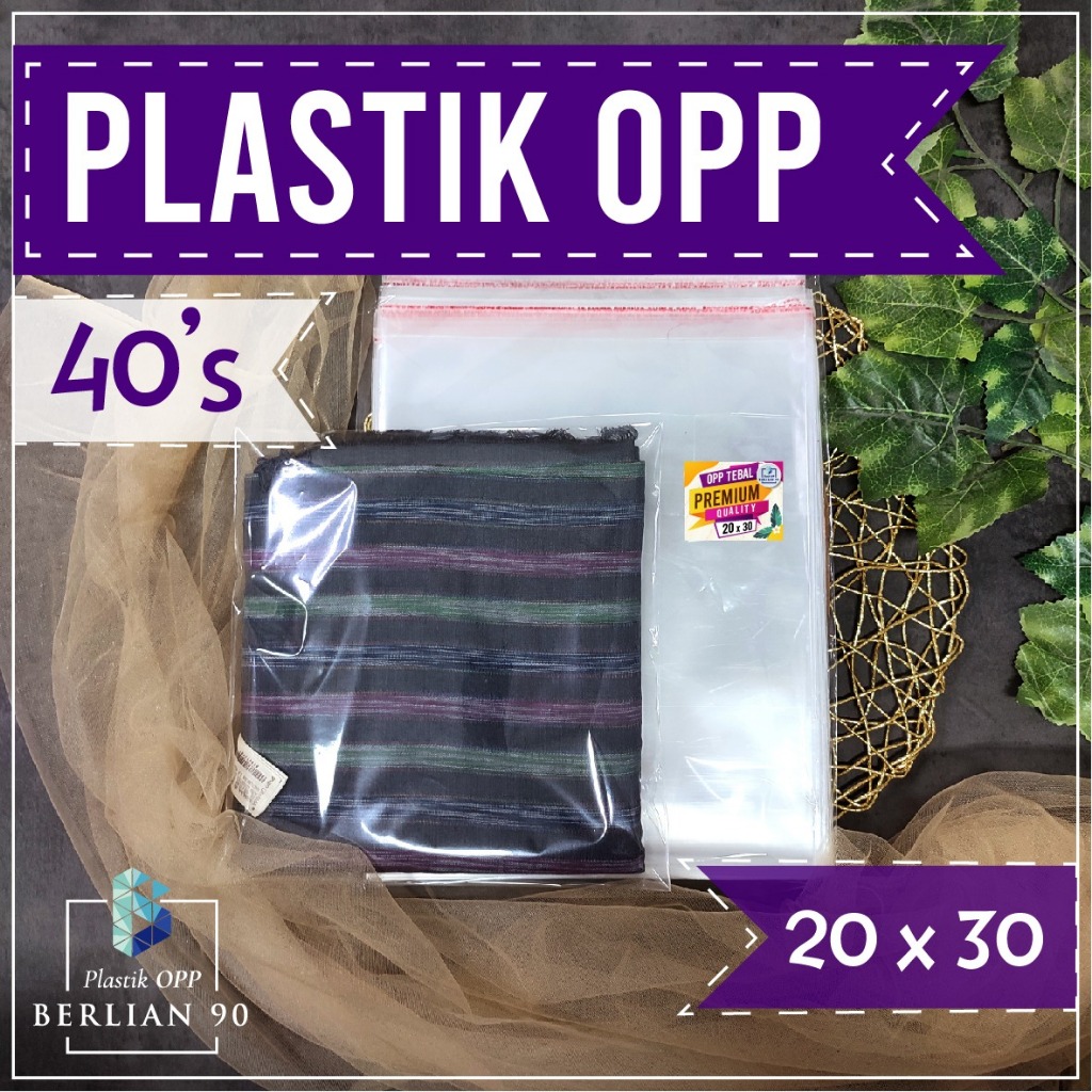 THICK OPP PLASTIC Glue Size 20x30 cm Thickness 40's Micron Premium ...