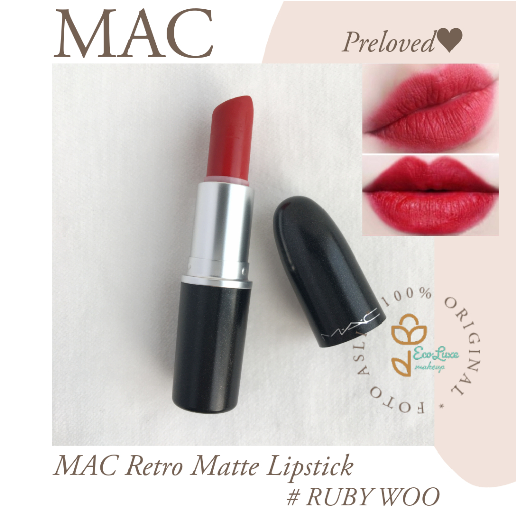 Mac Lipstick Retro Matte Lipstick RUBY WOO (Preloved) | Shopee Singapore
