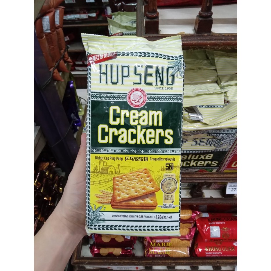 Hup SENG CREAM CRACKERS BISCUIT CAP PING PONG 428g / HUP SENG SUGAR ...