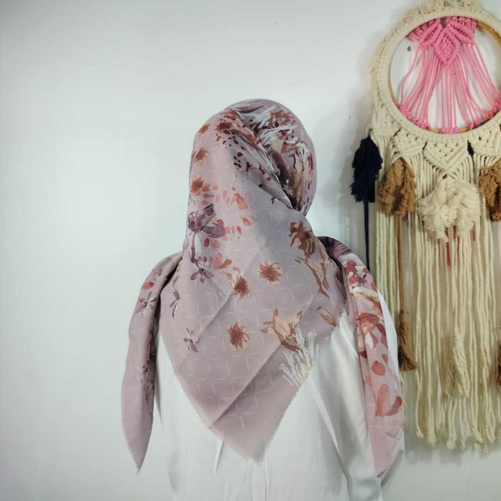 Rectangular Hijab - Rectangular Hijab With Floral Motifs | Shopee Singapore