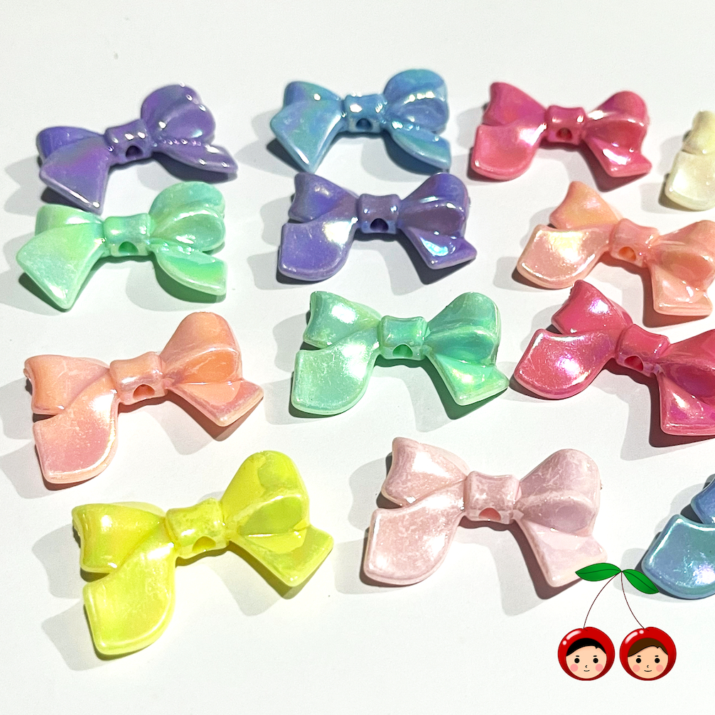 Emma Bow Opaque AB Ribbon Beads (@5pcs) | Shopee Singapore