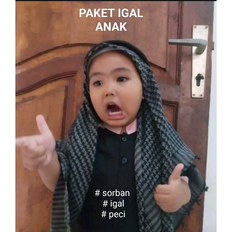 Igal boys / igal and turban package bonus peci children / igal turban ...