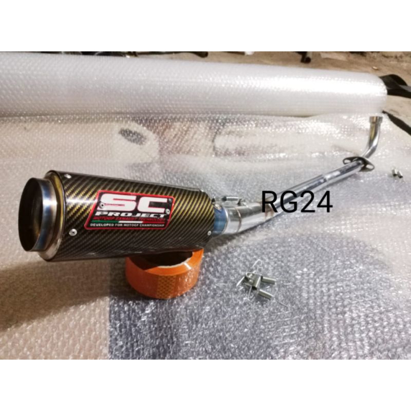 Sc racing carbon exhaust for the Honda Supra Shogun Vega Astrea karisma ...