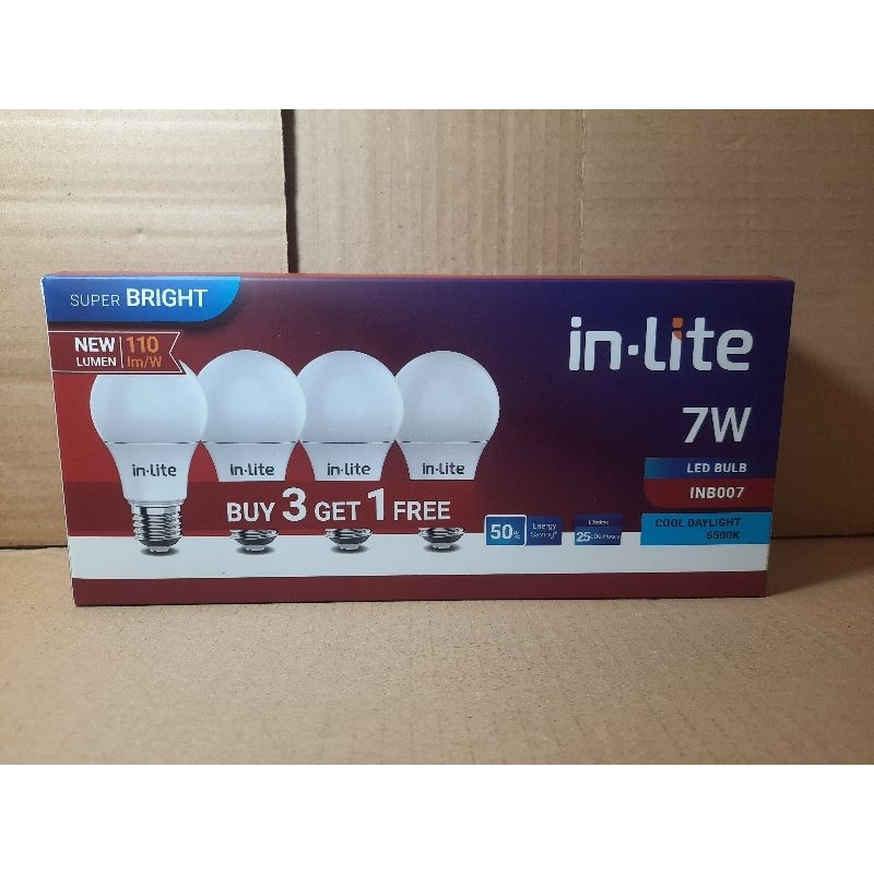 Inlite led lights 7 Watt pack (buy 3 get 1 free) | Shopee Singapore