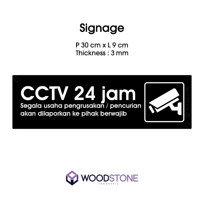 Sign CCTV Warning Security Warning Shop Kiosk Office Acrylic Signage ...