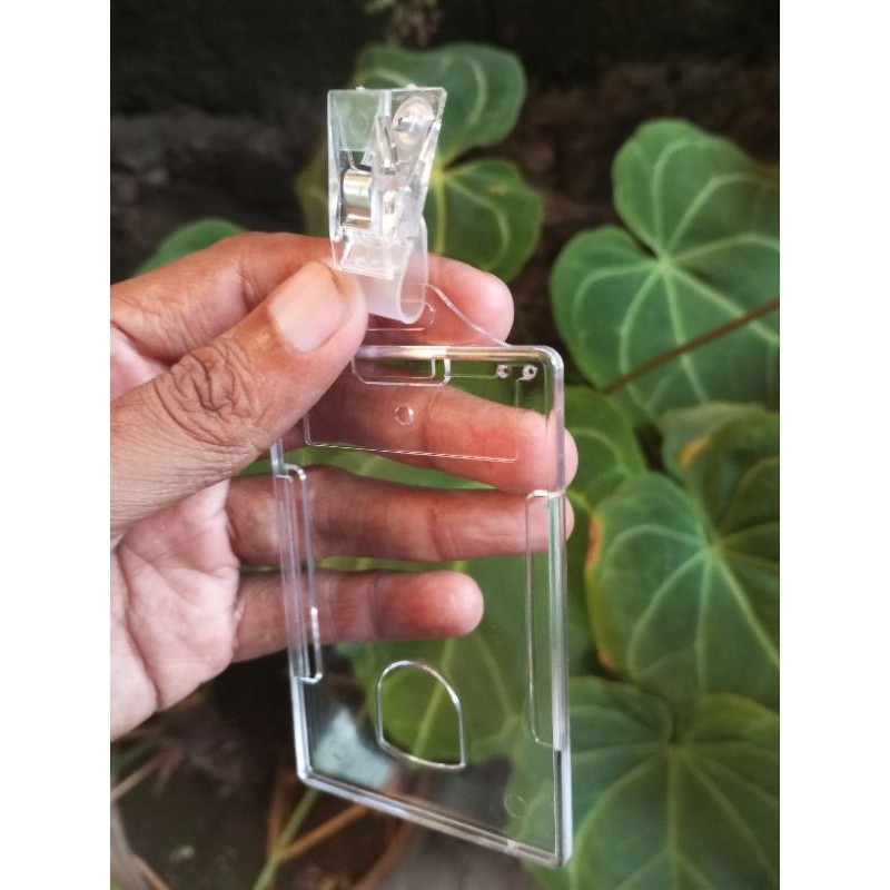 Imported clear acrylic id card name tag holder plus transparent id card ...