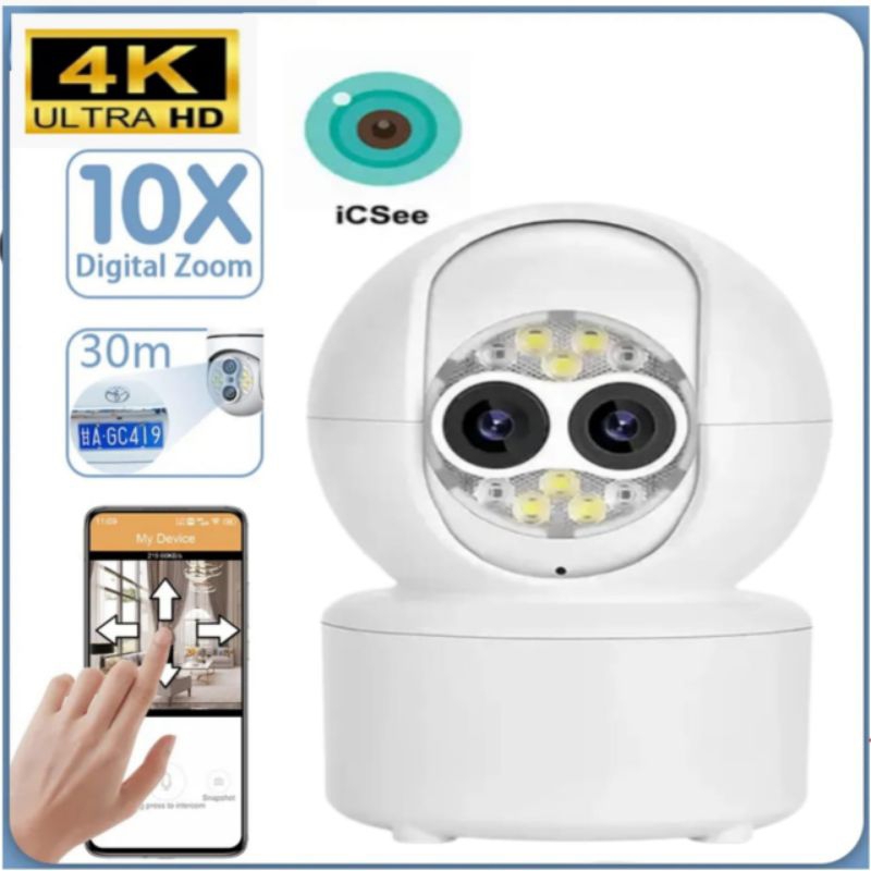 LAYAR New cctv IP camera dual lens cctv camera Snowman APP ICSEE full ...