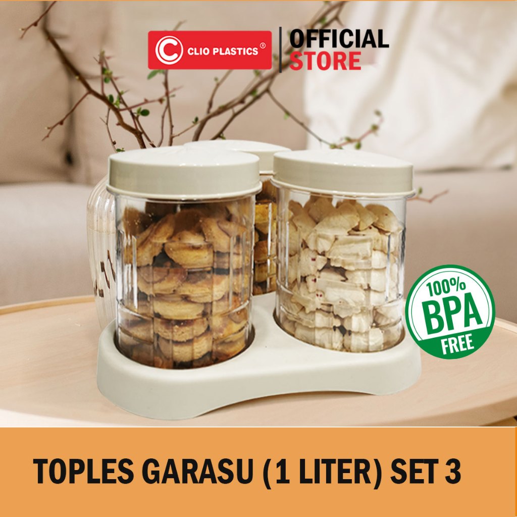 1l Garasu Jar Set of 3 - Plastic Eid cookie jar - Eid peanut jar ...