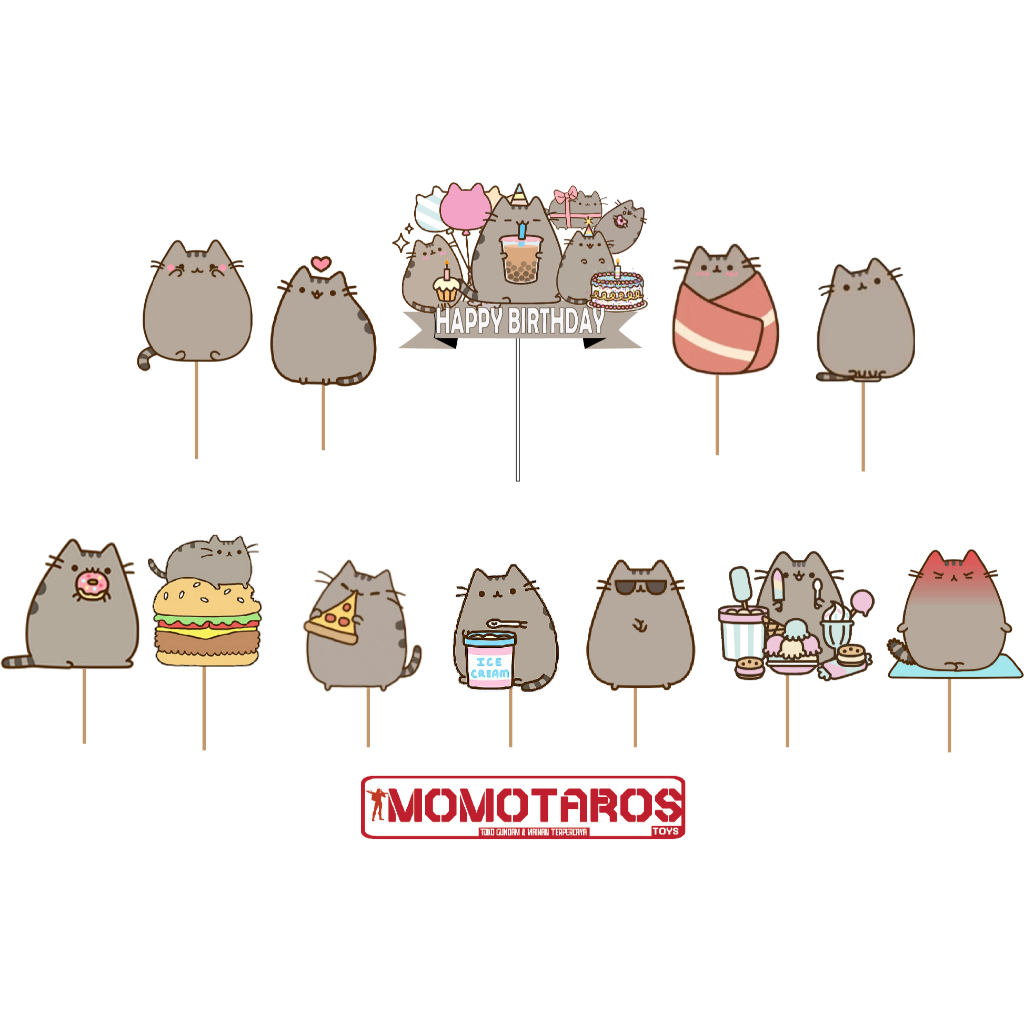 New Pusheen cake Topper contains 12 pcs | Shopee Singapore