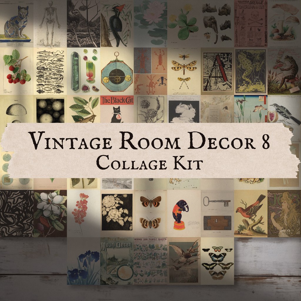 VINTAGE WALL DECOR 8 - COLLAGE KIT - AESTHETIC WALL ART | Shopee Singapore