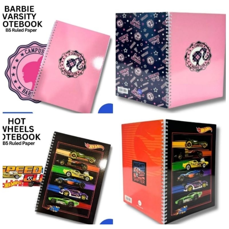 Varsity B5 ruled paper Barbie Notebook/hotwheel Mattel | Shopee Singapore