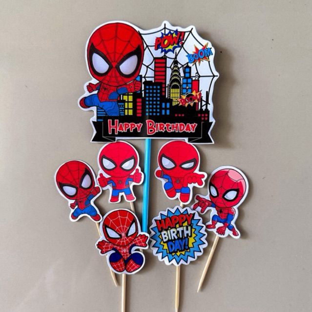 SPIDERAN TOPPER / (LA-001) SPIDERMAN CAKE TOPPER / SPIDERMAN CAKE ...