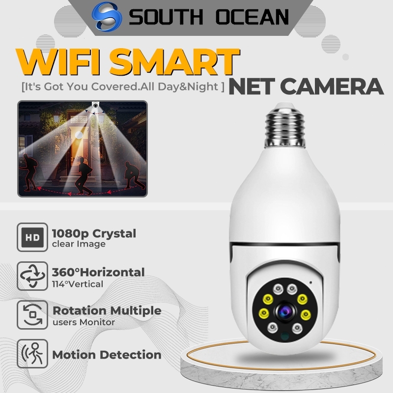 E27 CCTV Light Bulb 1080P HD Wireless Outdoor Waterproof 360 Auto ...