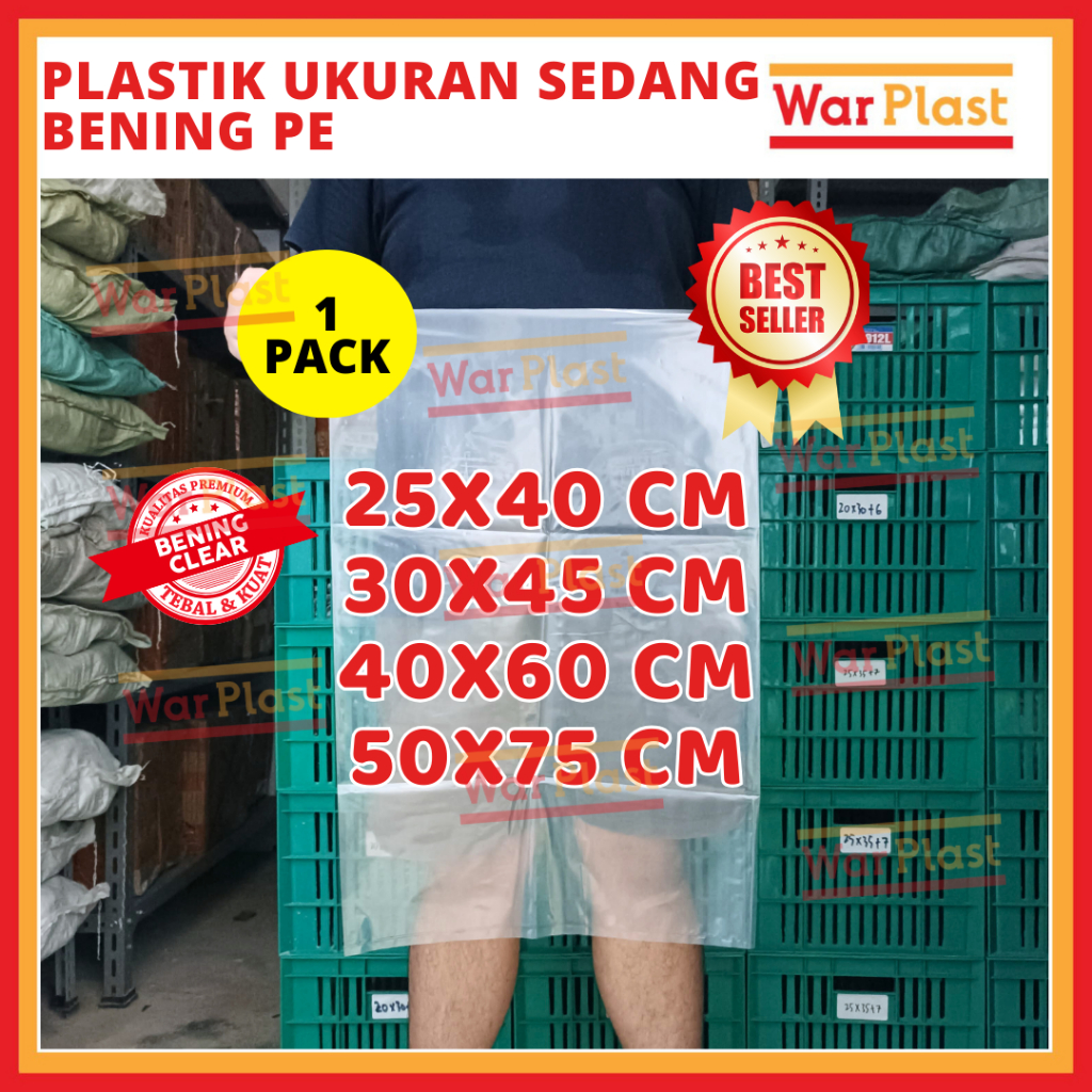 MEDIUM PLASTIC SIZE 30x45cm | 40x60 | 50x75 | 25x40 THICK PE Clear ...