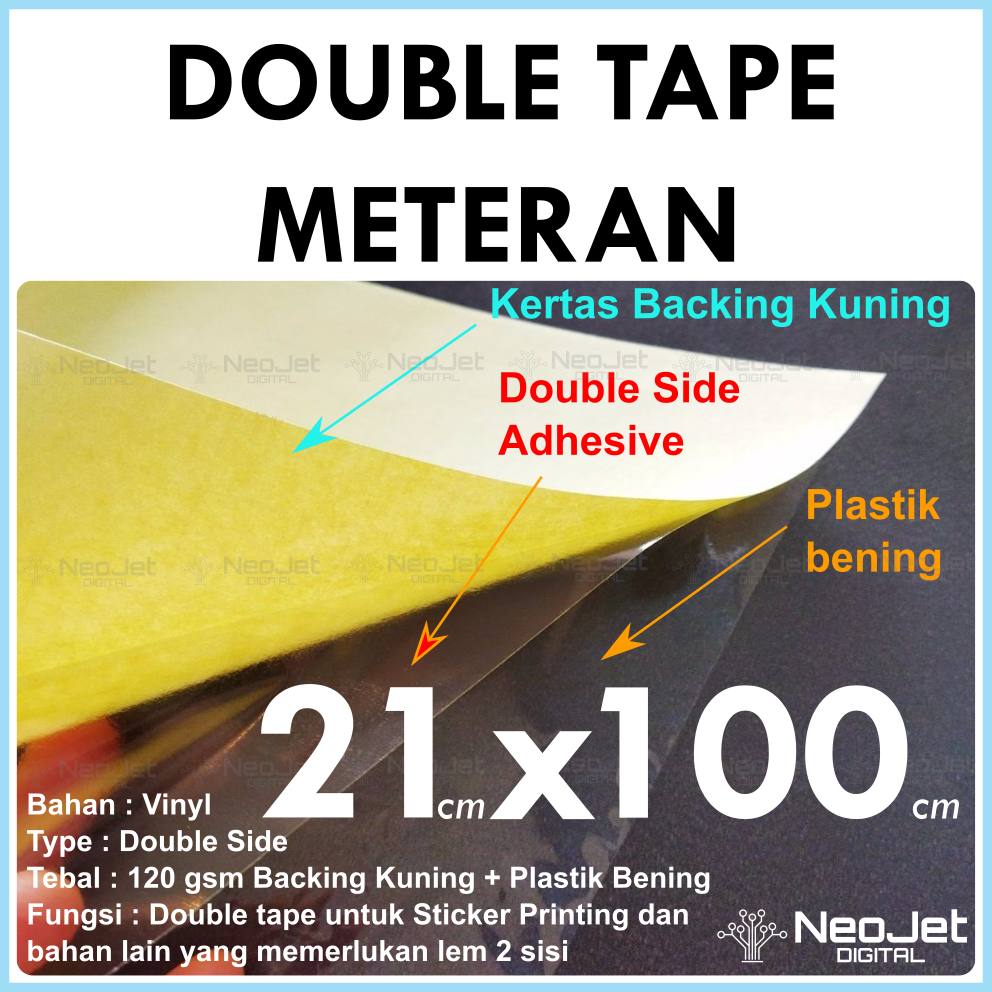 Double Tape 2-sided Glue Meter Double Side Adhesive Sheet 21cm x 100cm ...