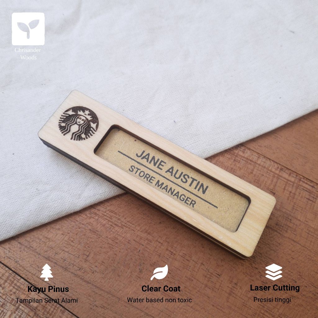 KAYU Reusable Name Tag Magnet Custom Wood | Custom Magnet Name Tag ...