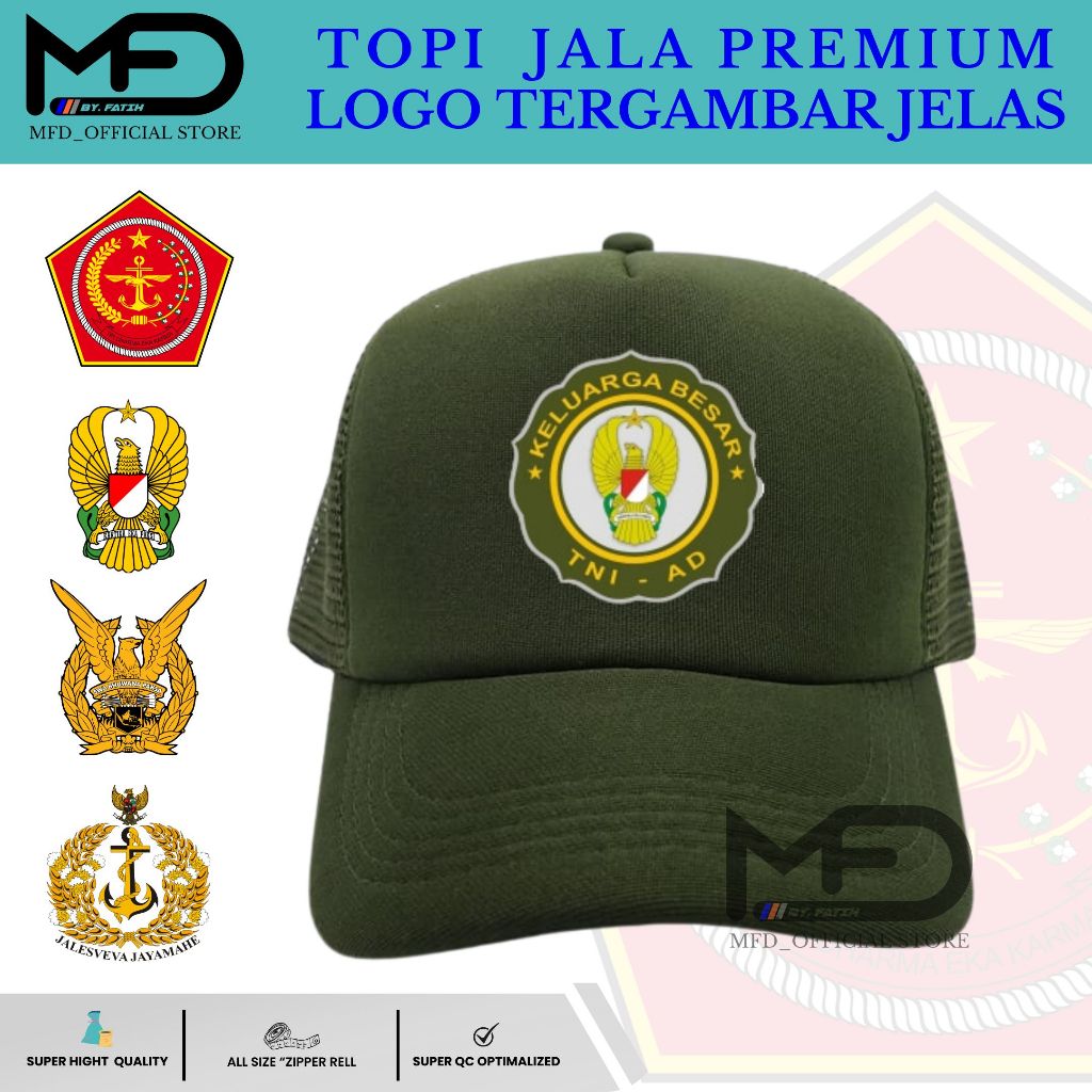 Mfd Trucker Hat Big Family Logo TNI Marine net hat | Shopee Singapore
