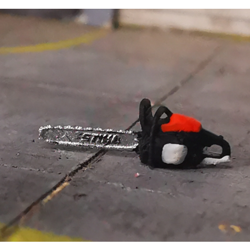 MESIN 3D Receh Chainsaw Machine 1/64 Diorama Model Accessories ...