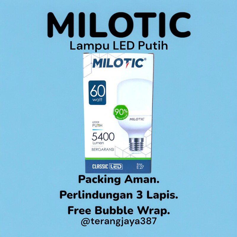 MILOTIC MODERN LED LAMP 60W WHITE CAPSULE 1 YEAR WARRANTY | Shopee ...